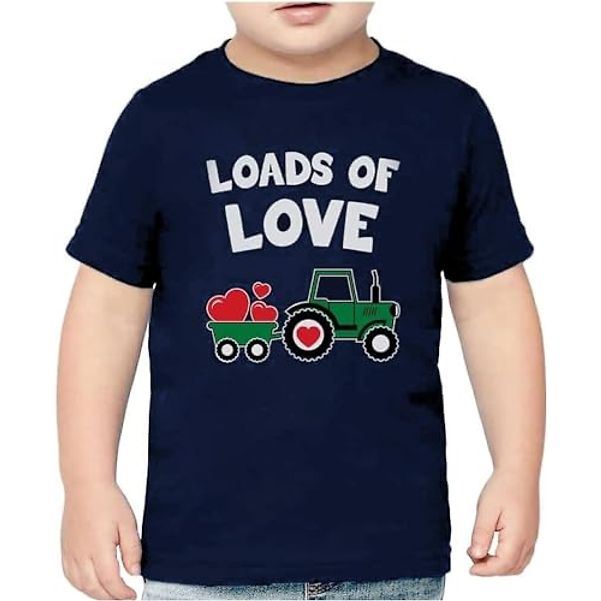 Valentine Day Shirt for Boys Loads of Love Valentines Toddler Kids Shirts 2T Navy