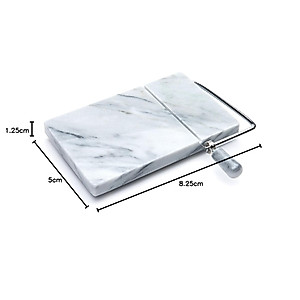Fox Run Brands Marble Cheese Slicer with 1 Replacement Wire, 5 x 8.25 x 1.25 inches, White