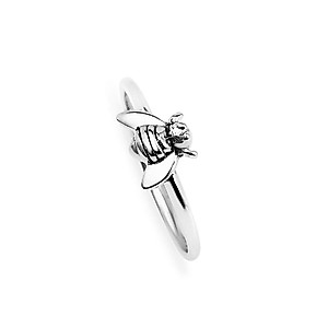 Gotta Have It - Real Silver Bee Ring Made from Genuine 925 Sterling Silver in Size 7 | Oxidized Sterling Silver Rings for Women, Teens, Men