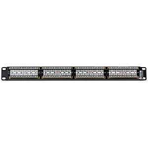 TRENDnet 24-Port Cat6 Unshielded Patch Panel, Wallmount or Rackmount, Compatible with Cat3,4,5,5e,6 Cabling, for Ethernet, Fast Ethernet, Gigabit Applications, Black, TC-P24C6 (Pack of 1)