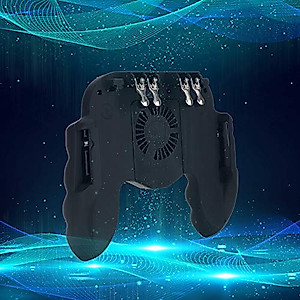 Suitable Smartphone Gamepad, Metal Trigger Push Trigger Design Touch Point Shooting Game Controller Case Made of Abs(Black)