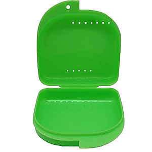 RONYOUNG 10PCS Mouth Guard Case Retainer Box Orthodontic Denture Storage Container, 5 Color