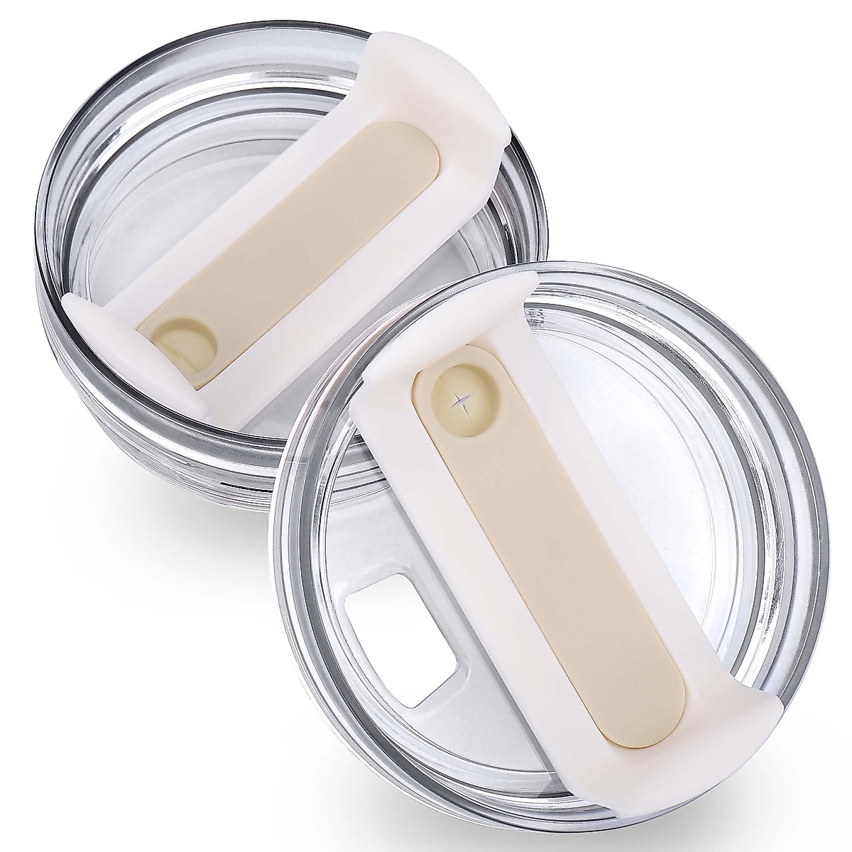 AIERSA 2Pcs Lid Replacement for Stanley Quencher Cup H2.0 30 oz Tumbler with Handle, Cup Lids for Stanley Cup Accessories, Cream