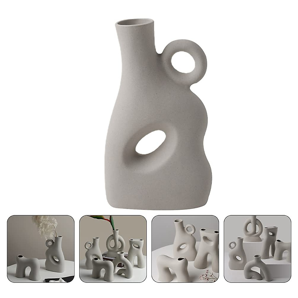 IMIKEYA 1pc Vase Abstract Art Planter Pot for Plants Indoor Flower Pots for Indoor Plants Ceramic Irregular Flowerpot Decorative Succulent Plants Office Ceramics Flower Arrangement Flowers