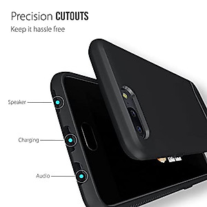 TUDIA DualShield Designed for OnePlus 5 Case, [Merge] Shockproof Heavy Duty Military Grade Dual Layer Slim Protective Case Cover - Matte Black