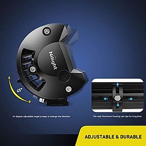 Nilight 12Inch 300W Triple Row Flood Spot Combo 30000LM Driving Boat Led Off Road Lights 16AWG Wiring Harness Kit-One Lead for Truck,2 Years Warranty