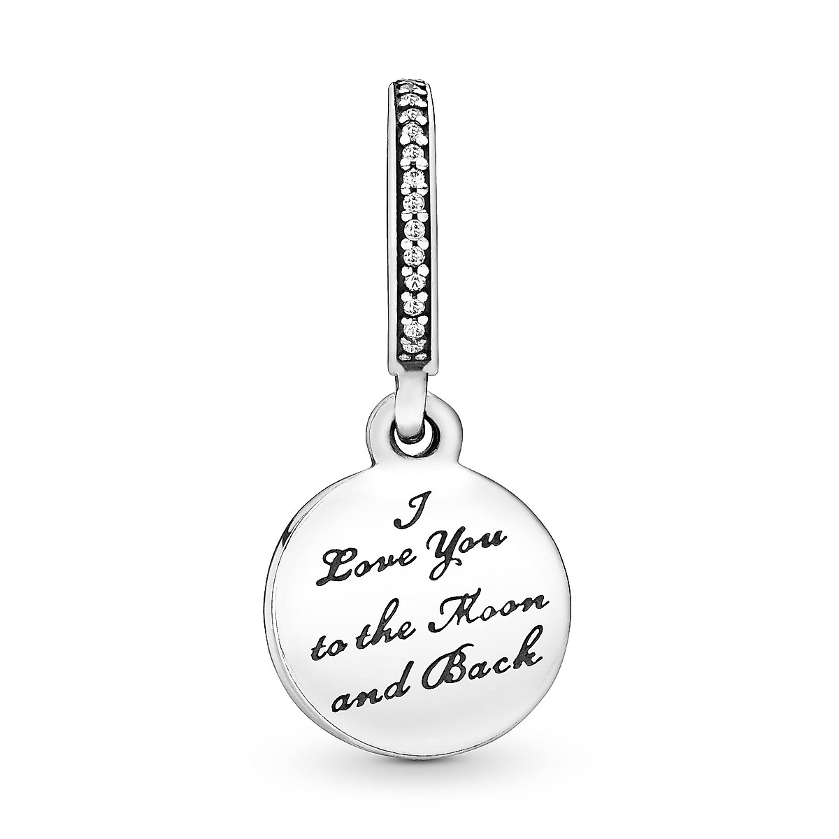 Pandora Jewelry Moon and Night Sky Cubic Zirconia Dangle Charm in Sterling Silver, No Box