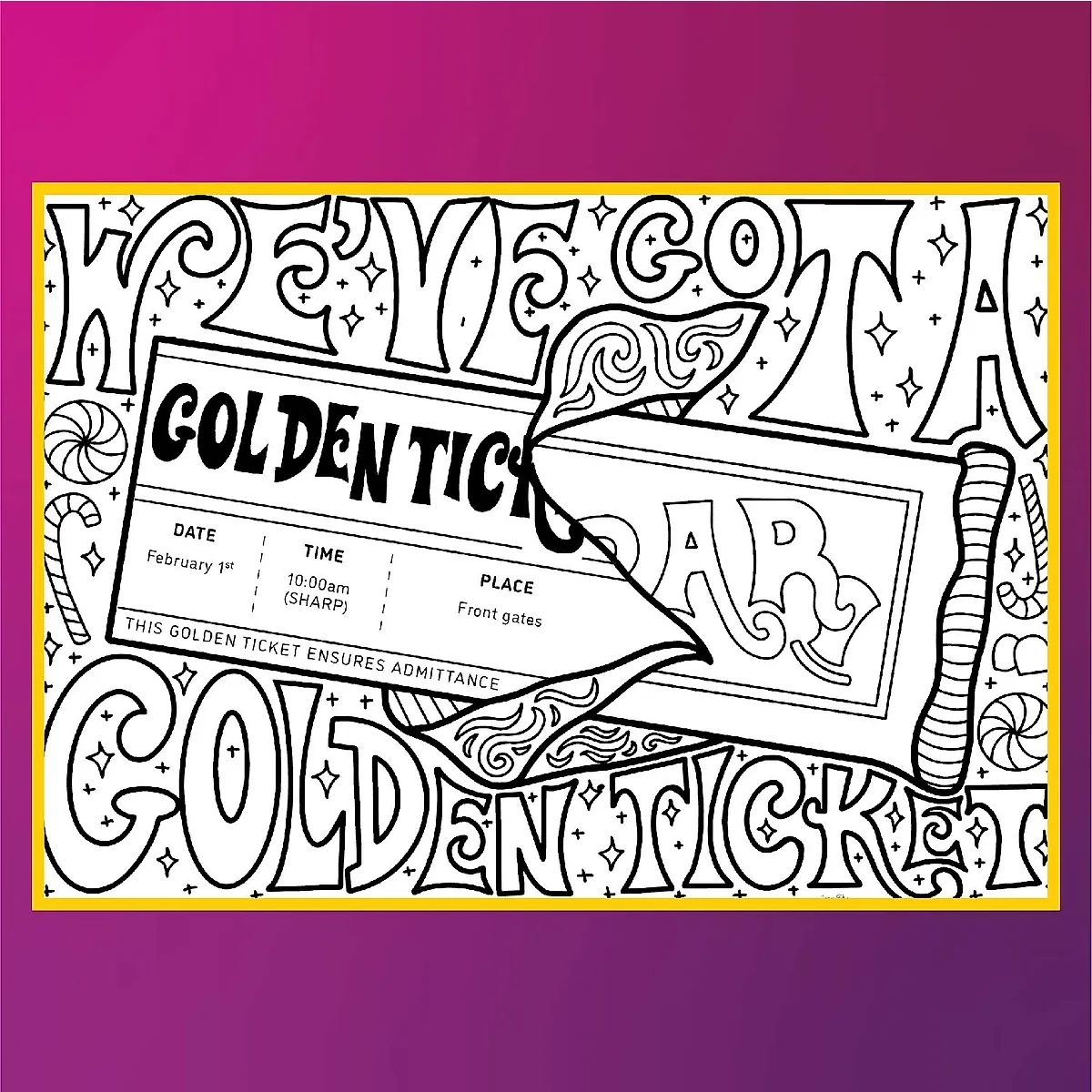 Coloring Broadway - Charlie and The Chocolate Factory Inspired Coloring Pages (Set of 4) “Pure Imagination” Collection, Broadway Musical Merchandise, Ideal Gift for a Broadway Theater Lover