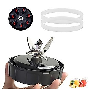[ New Model] 7-Fins Replacement blender Blade for Ninja Accessories, Only Compatible with Nutri Ninja Foodi Power Blender SS300, SS300C, SS351, SS351C, SS351TGT, CO351B, SS100, SS101, SS101C, SS101TGT