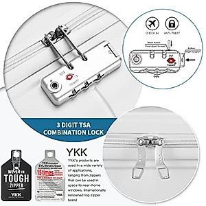Somago Luggage Sets 3 Piece Spinner Hardside PP Suitcase with TSA Lock 4 Piece Set with 6 Set Packing Cubes for Travel (Creamy White)