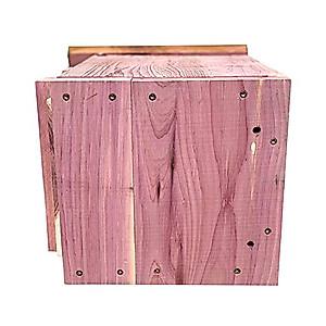 Vundahboah Amish Goods Screech Owl House Box for Nesting- Handmade in USA- Solid Cedar Wood Saw-Whet/Kestrel/Screech Owl/Flicker- Cedar Shavings Included