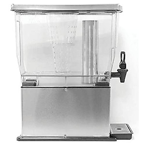 Service Ideas CBDT3SS Cold Beverage Dispenser with Infuser and Ice Tube, Rectangular, 3 gallon, Silver