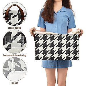 Lotupokon Classic Houndstooth 2 Pack Fabric Storage Bins for Shelves Collapsible Cube Storage Bin Basket Storage Cubes with Handle Under The Bed Storage Bins for Home Office Clothes Closet