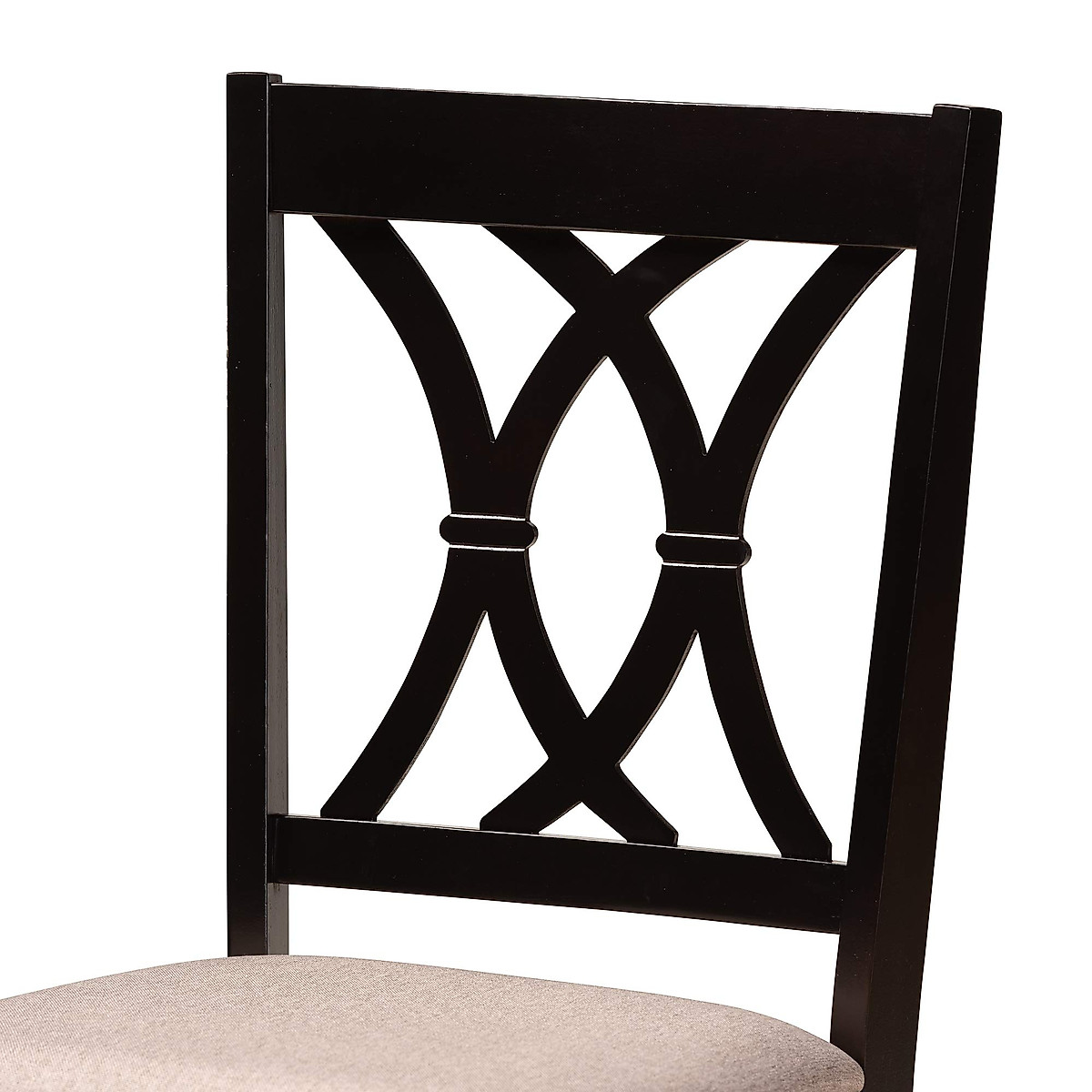 Baxton Studio Millie Modern and Contemporary Sand Fabric Upholstered and Dark Brown Finished Wood 5-Piece Dining Set