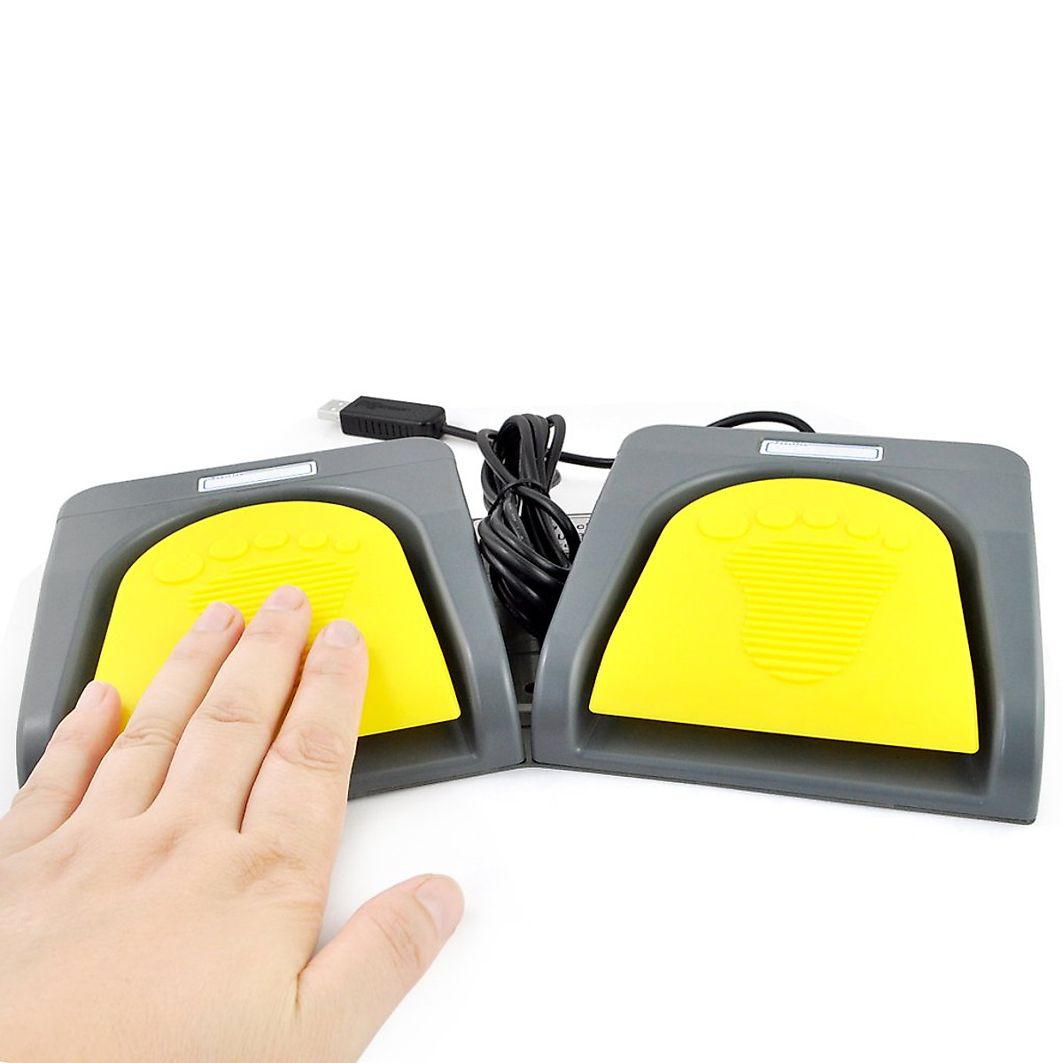 iKKEGOL USB Double 2 Foot Switch Control Pedal Video Game Customized PC Keyboard Multimedia Key Free Drive HID