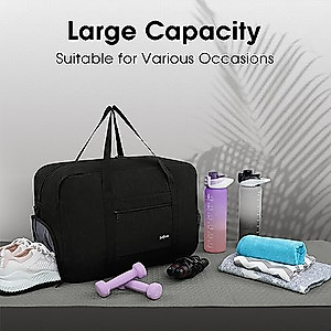 sportsnew Sports Gym Bag with Wet Pocket & Shoes Compartment, Travel Duffel Bag for Men Women Lightweight with Adjustable Shoulder Holder, Black