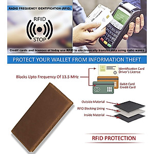 awofer Engraved Wallets for Men Husband Dad Son Grandpa,Personalized Leather Long Wallet Gifts,Custom Gifts for Him