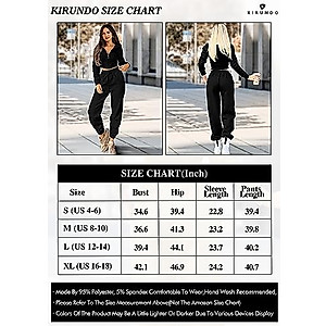 KIRUNDO Women's Sweatsuits Tracksuit Fall Zip Hoodie Jogger Sweatpants 2 Piece Plain Athletic Sports Casual Sweat Suits (Black, Small)