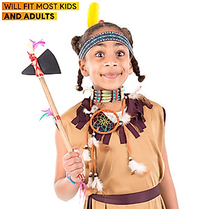 Skeleteen Native American Choker Necklace - Indian Costume Accessories Ethnic Beaded Jewelry