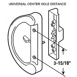 Patio Sliding Door Handle Set with Mortise Lock, Key Cylinder and Face Plate, Full Replacement Handle Lock Set Fits Door Thickness from 1-1/2" to 1-3/4", 3-15/16" Screw Hole Spacing, Black