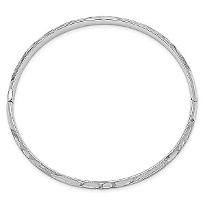 IceCarats 14K 4.75mm White Gold Florentine Hinged Bangle Bracelet
