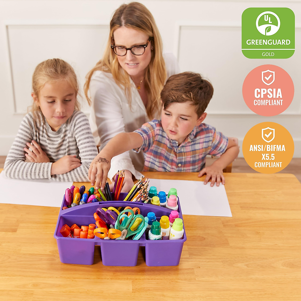 ECR4Kids 30in x 48in Rectangular Hardwood Table with 22in Legs, Kids Furniture, Honey