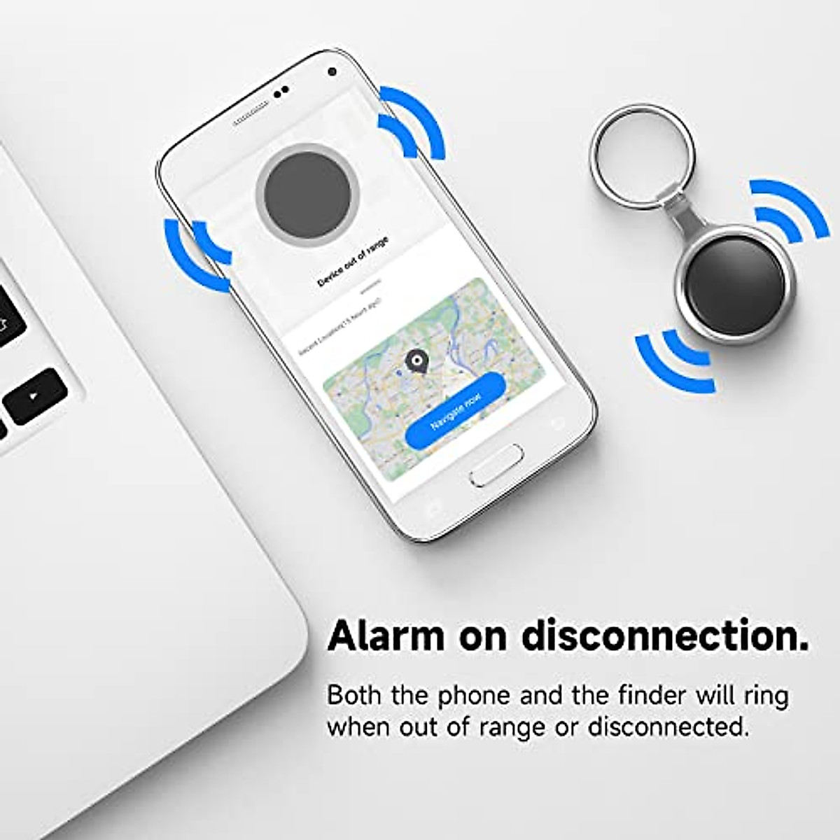 Smart Bluetooth Key Finder - 1 Pack Black, Item Finder with Protective Case and Key Chain, for Wallet, Car Keys, Pet Collars