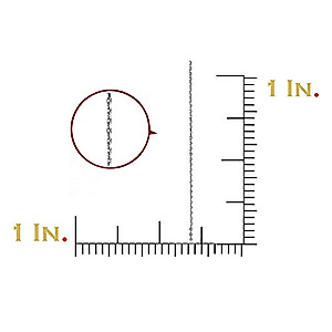 14k White Gold 1.00mm Diamond-Cut Solid Cable Chain Necklace Extender Safety Chain 6 Inches