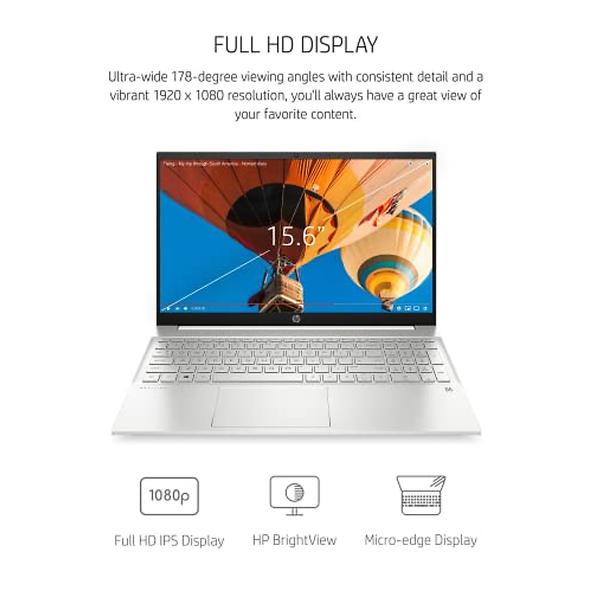 HP Pavilion 15 Laptop, 11th Gen Intel Core i7-1165G7 Processor, 16 GB RAM, 512 GB SSD, FHD IPS micro-edge Display, Win11 Pro, Long Battery Life (Renewed)