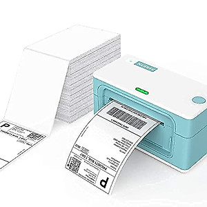 MUNBYN P941 Shipping Label Printer 4x6 Label Printer for Shipping Packages Thermal Direct Shipping Label (Pack of 500 4x6 Fan-Fold Labels) - Commercial Grade