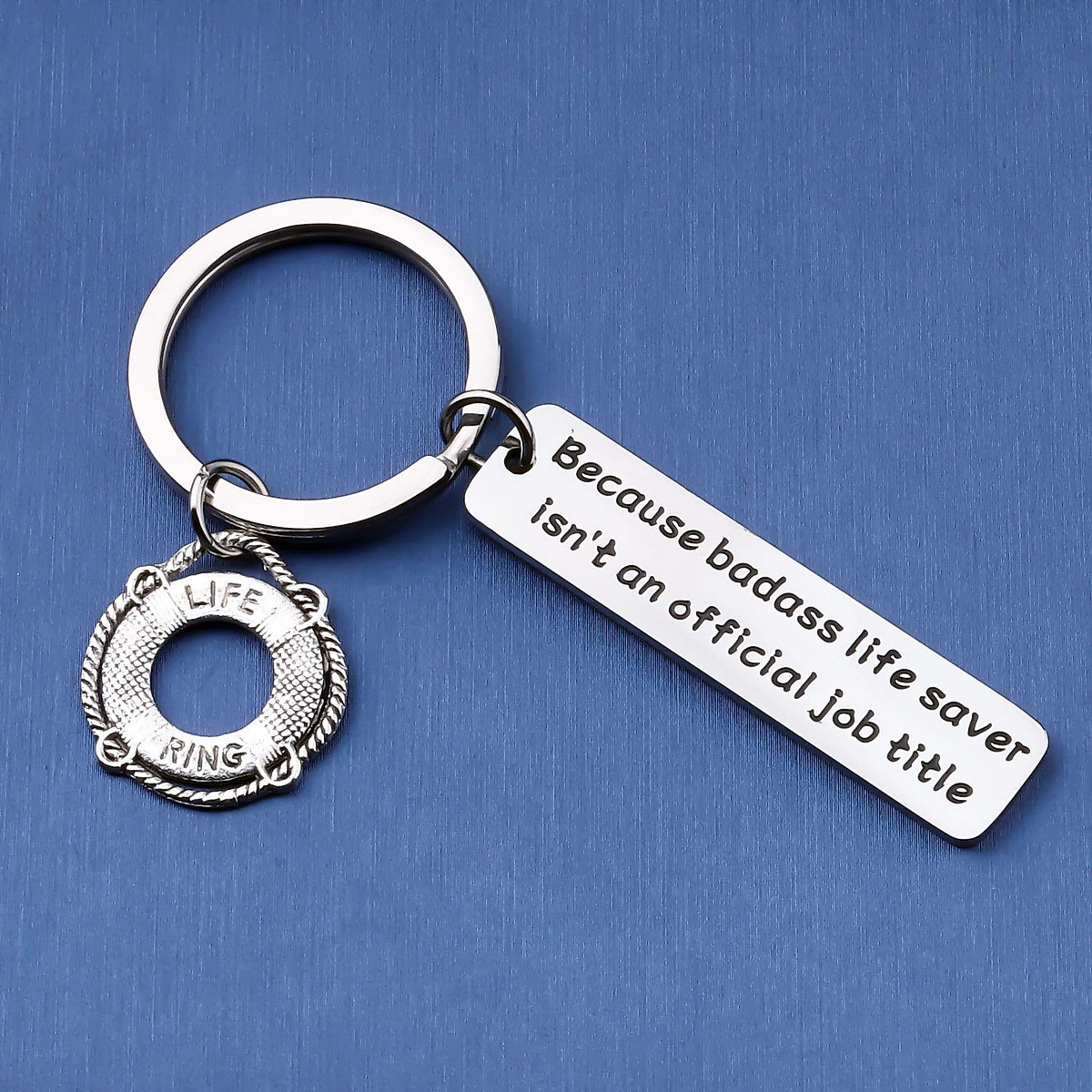 bobauna Lifebuoy Keychain Appreciation Gift For Life Saver Life Ring Preserver(badass lifesaver keychain)