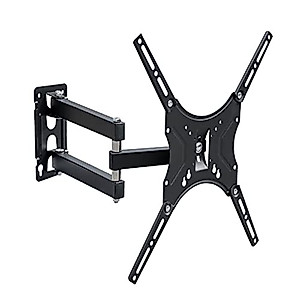 Huarui TV Wall Mount, Full Motion TV Mount for Most 14-55 Inch TV Slim Design 0.79-Inch Low Profile Flat Wall Mount Bracket Max VESA 400x400mm and Holds up to 90lbs