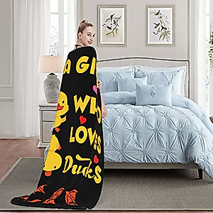 Ducks Soft Throw Blanket All Season Microplush Thick Warm Blankets Tufted Fuzzy Flannel Throws Blanket for Bed Sofa Couch 60"x50"