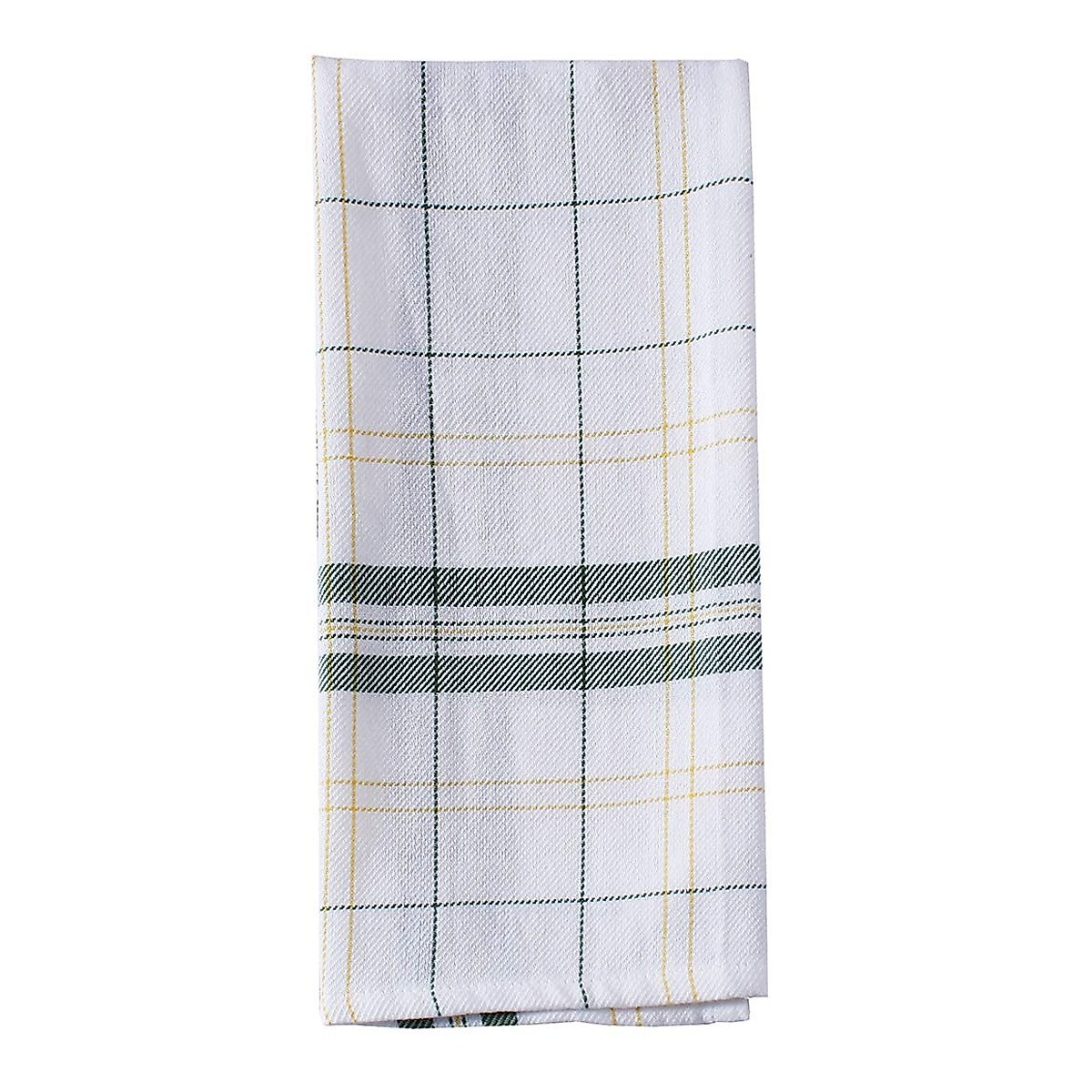 ANA Eco-Friendly 100% Cotton and Highly Absorbent Kitchen Discloth Towels | Lemon Yellow Print | Set of 4 | Stripe and Check Print | 20x28 inch | Designed to Make Your Kitchen More Alluring