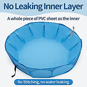 Alvantor Pet Swimming Pool Dog Bathing Tub Kiddie Pools Cat Puppy Shower Spa Foldable Portable Indoor Outdoor Pond Ball Pit 42" x12" Patent Pending