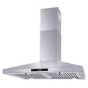 SNDOAS Range Hood 30 inches,Stainless Steel Wall Mount Range Hood,Vent Hood 30 inch w/Touch Control,Ducted/Ductless Convertible,Chimney-Style Over Stove Vent Hood,Kitchen Hood,Baffle Filters
