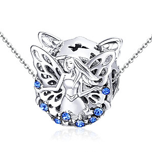 XNTBX Bracelet Charm Bead Blue Elf Fairy DIY Charm 925 Sterling Silver Fits Pandora Bracelet Necklace, European Charms Bracelet