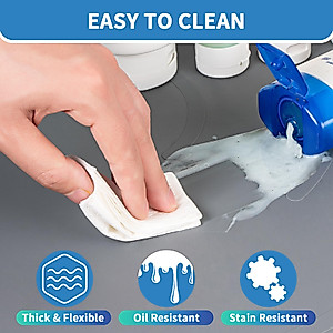 Under Sink Mat, 34" x 22" Under Sink Mats for Kitchen Waterproof, Under Sink Shelf Liner, Flexible Silicone Cabinet Protector Tray for Bottom of Kitchen & Bathroom Grey