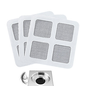 Shower Drain Sticker - Hair Guard Sewer, Floor Drain Mesh | 3 Bathtub Strainer Hair Catcher Patches, Disposablle Prevent Clogged Drains Filter Screen, Kitchen Sink Strainer Stopper for Trash
