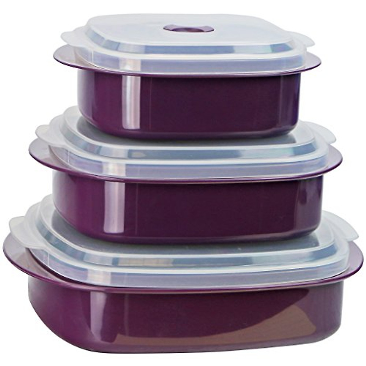 Calypso Basics by Reston Lloyd 6-Piece Microwave Cookware, Steamer and Storage Set, Plum