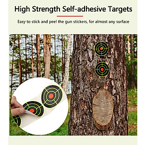 Shooting Target Stickers, Upgraded 3 Inch Round Self Adhesive Splatter Targets Green and Black Reactive Paper Targets for Indoor and Outdoor Range, BB Gun, Pellet, Airsoft, Rifle (3"-150PCS, Style E)