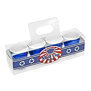 Fairly Odd Novelties Blue Redneck Party Shot Glasses, 2oz Hard Plastic Melamine Cups, 4-Pack