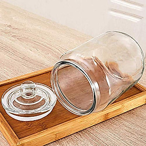 Glass Jars 64oz,Candy Jar with Lid For Household,Food Grade Clear Jars (2 Pack)