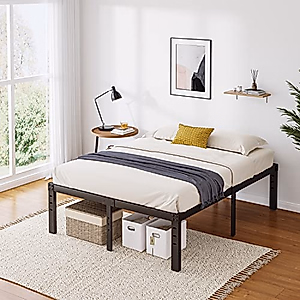 Uliesc Cal King Size Bed Frame, 18 Inch High Heavy Duty Metal Platform Bedframe, No Box Spring Needed with Underbed Storage Mattress Foundation, Noise-Free