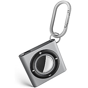 Clayco Airlock Case for AirTag with Keychain Carabiner Ring, Scratch Resistant Rugged Protective Case Cover Compatible with Apple AirTags 2021 (Gray)