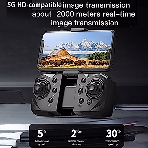 Lopeceal Mini Drone with 8K Dual Camera for Kids and Adults, GPS Remote Control Drone - Brushless Motor 5G WiFi 360° Obstacle Avoidance Foldable Quadcopter Headless Mode and One Key Take-Off/Land Or