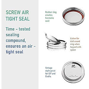 Mason Jars Wide Mouth 32 oz Bundle with Non Slip Jar Opener brand BHL Jars - Set of 4 Quart Size Mason Jars - Canning Glass Jars with Lids