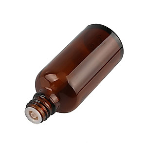 DLIBUY 4 Pcs Empty 50ml Brown Essential Oil Bottles with Dropper Black Tamper Evident Screw Cap Amber Glass Vials for Cosmetic Essential Oils Colognes Perfume Aromatherapy