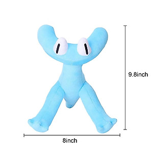 VOGNCHG Rainbow Friends Chapter 2 Plushies, 9.8inch Soft Game Monster Stuffed Figure Plushies Doll, Gifts for Fans and Friends,Adults Kids Birthday Party Favor,Thanksgiving Christmas (Cyan + Yellow)