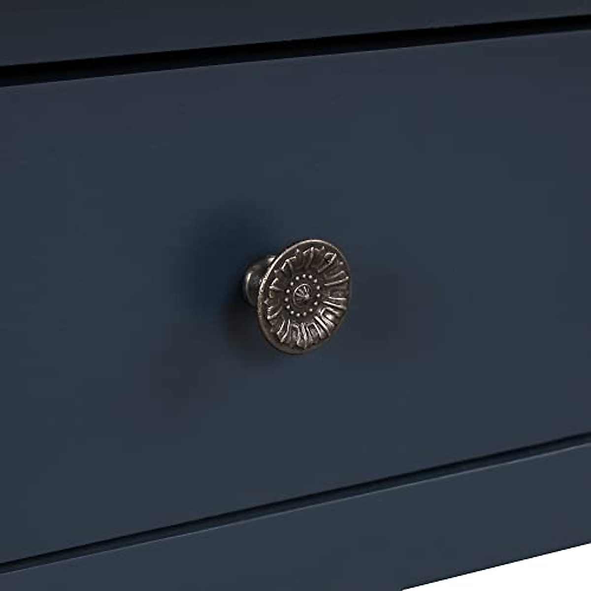 HomSof Console Table 48'' Solid Wood Modern Entryway Sofa Side Table with 3 Storage Drawers and 2 Shelves Blue